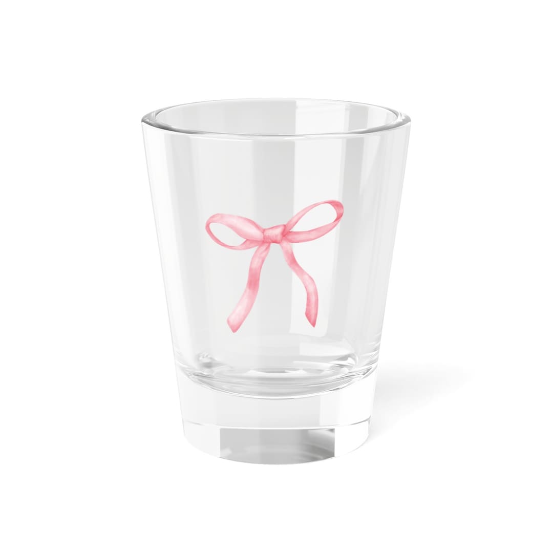 Coquette Bow Shot Glass, Aesthetic Preppy, Trendy Shot Glass Pink Bow ...
