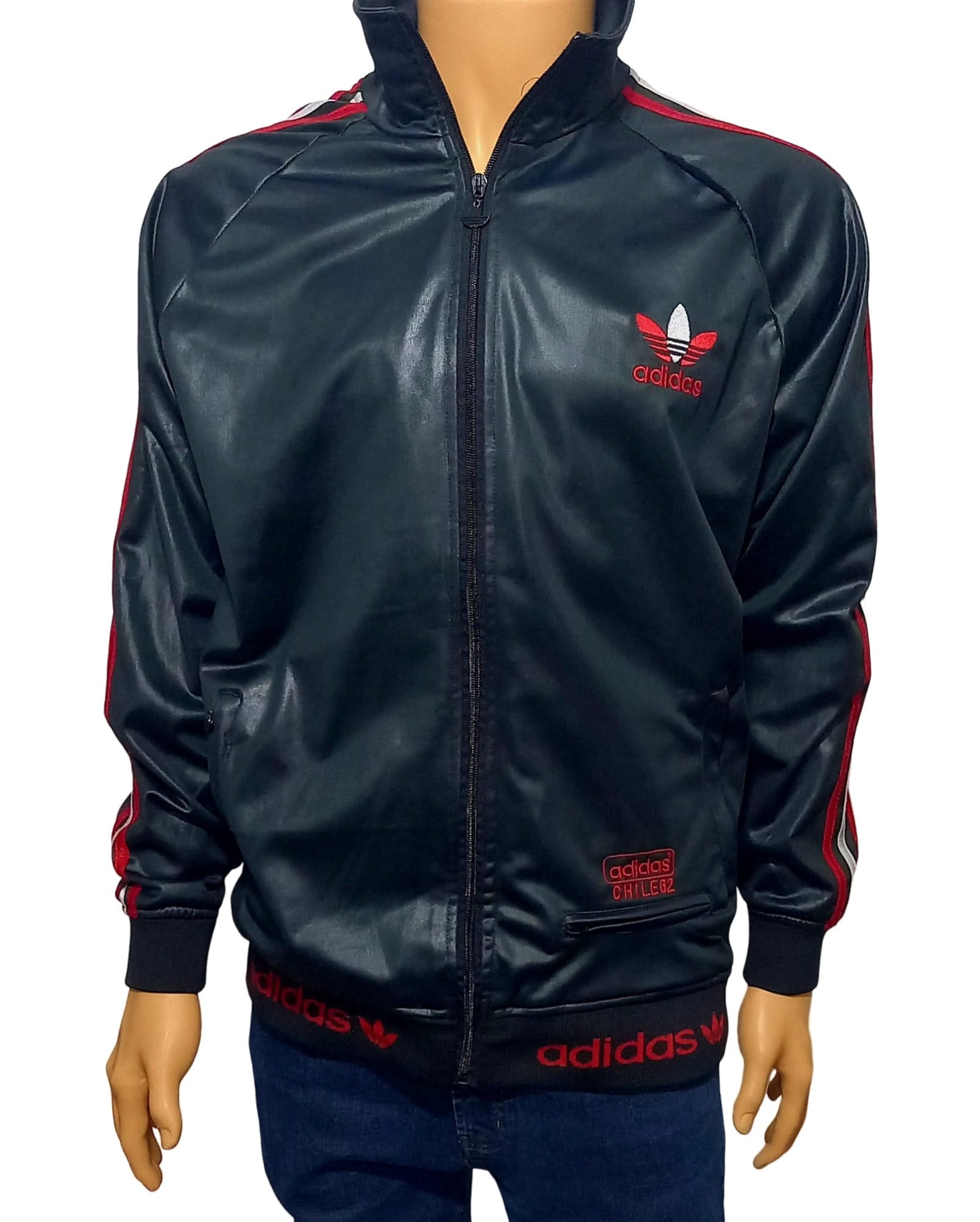 Rare Adidas Vintage Track Jacket -chile 62 Red Shiny Rare Adidas Vintage Track Jacket -chile 62 Red Shiny