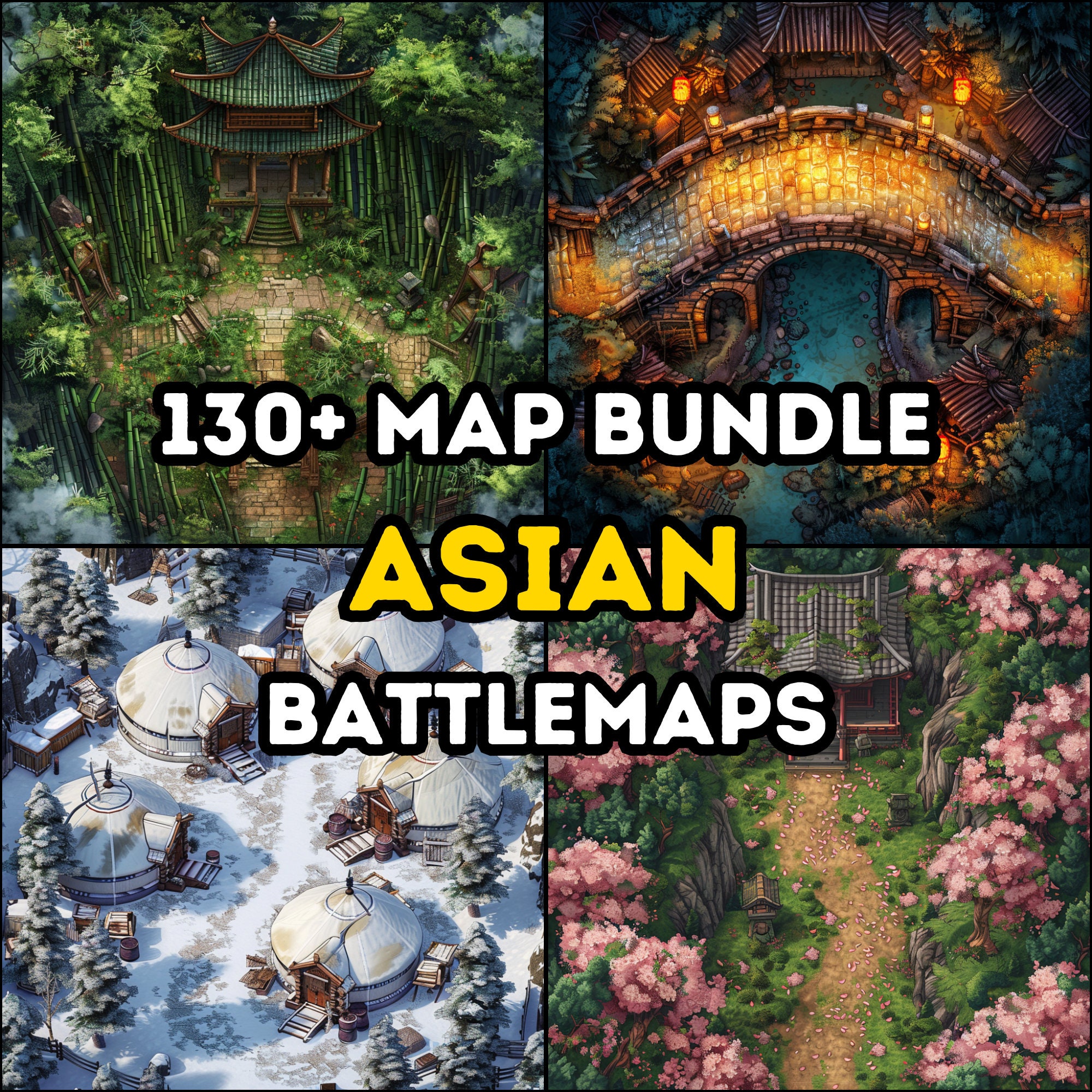 130+ Asia Themed RPG Maps Bundle, Dungeons and Dragons, RPG, Iso, High ...