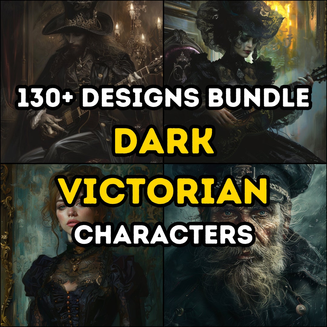 130+ Dark Victorian Character Design Bundle Pack, Gothic Horror, DND ...