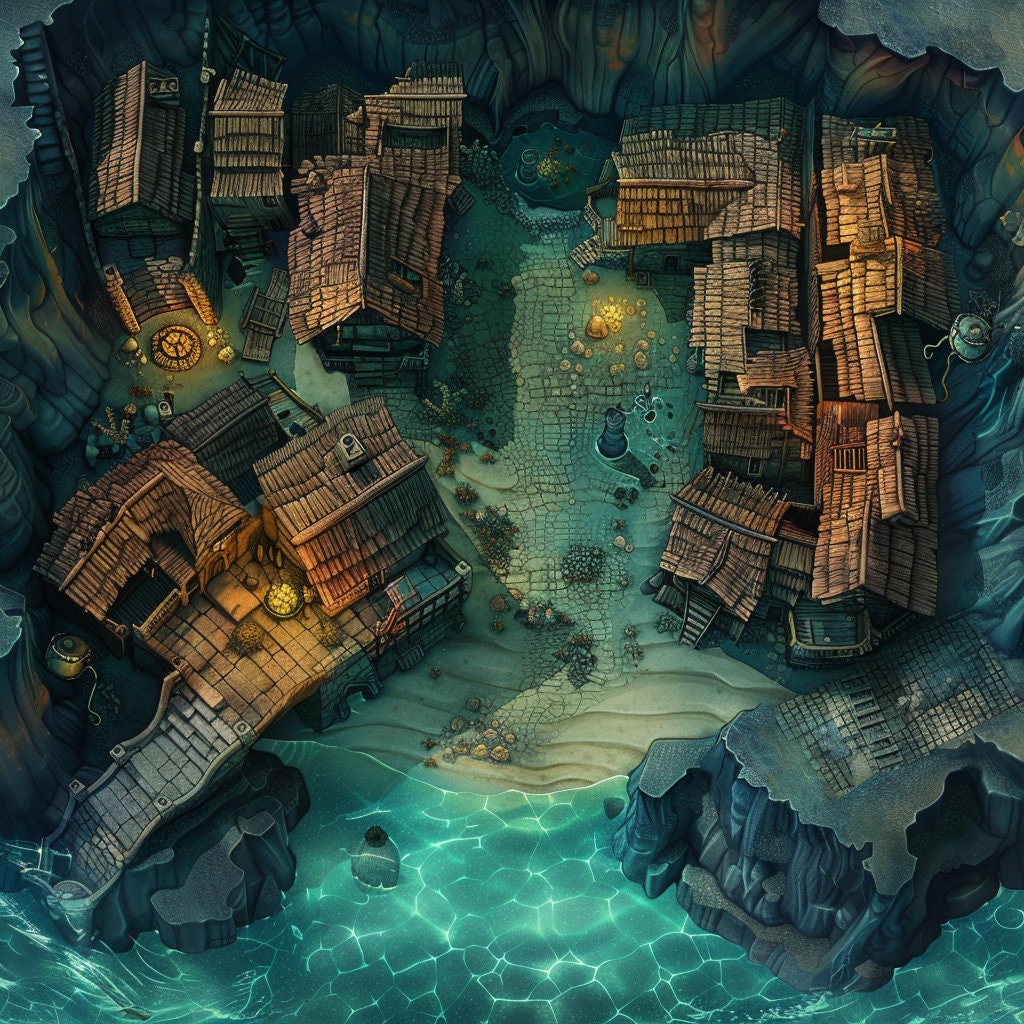 140+ Underwater and Water Themed RPG Maps Bundle, Dungeons and Dragons ...
