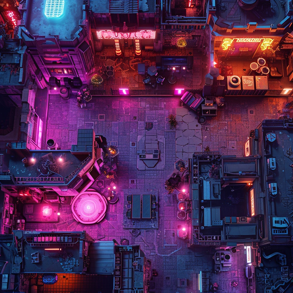 140+ Cyberpunk City RPG Maps Bundle, Dungeons and Dragons, RPG, Iso ...
