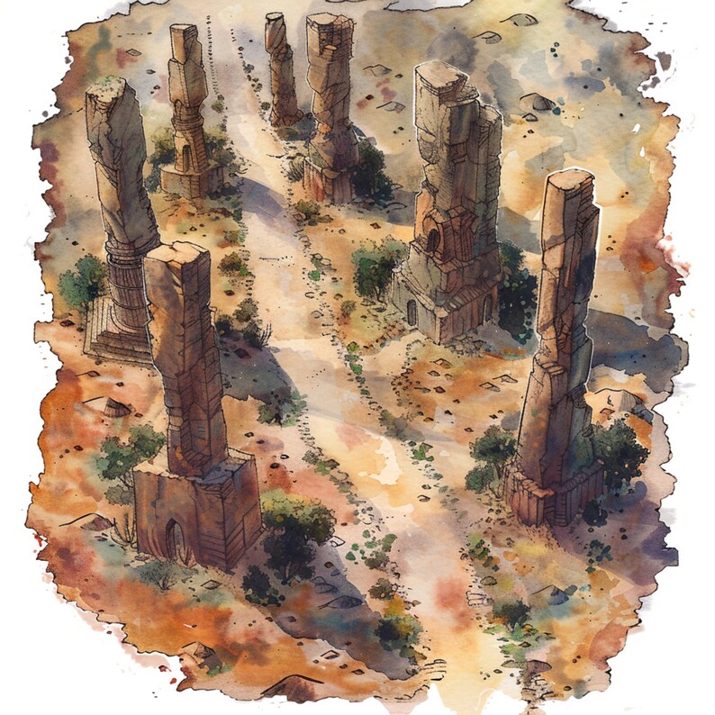 170+ Watercolor Varied Theme RPG Maps Bundle, Dungeons and Dragons ...