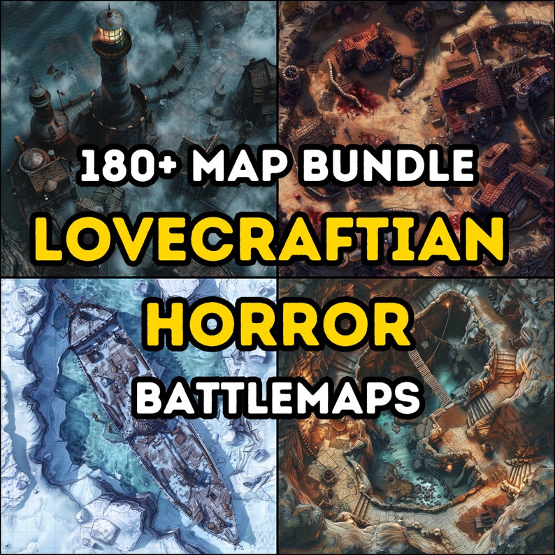 180+ Lovecraftian Horror RPG Maps Bundle, Dungeons and Dragons, Dnd ...