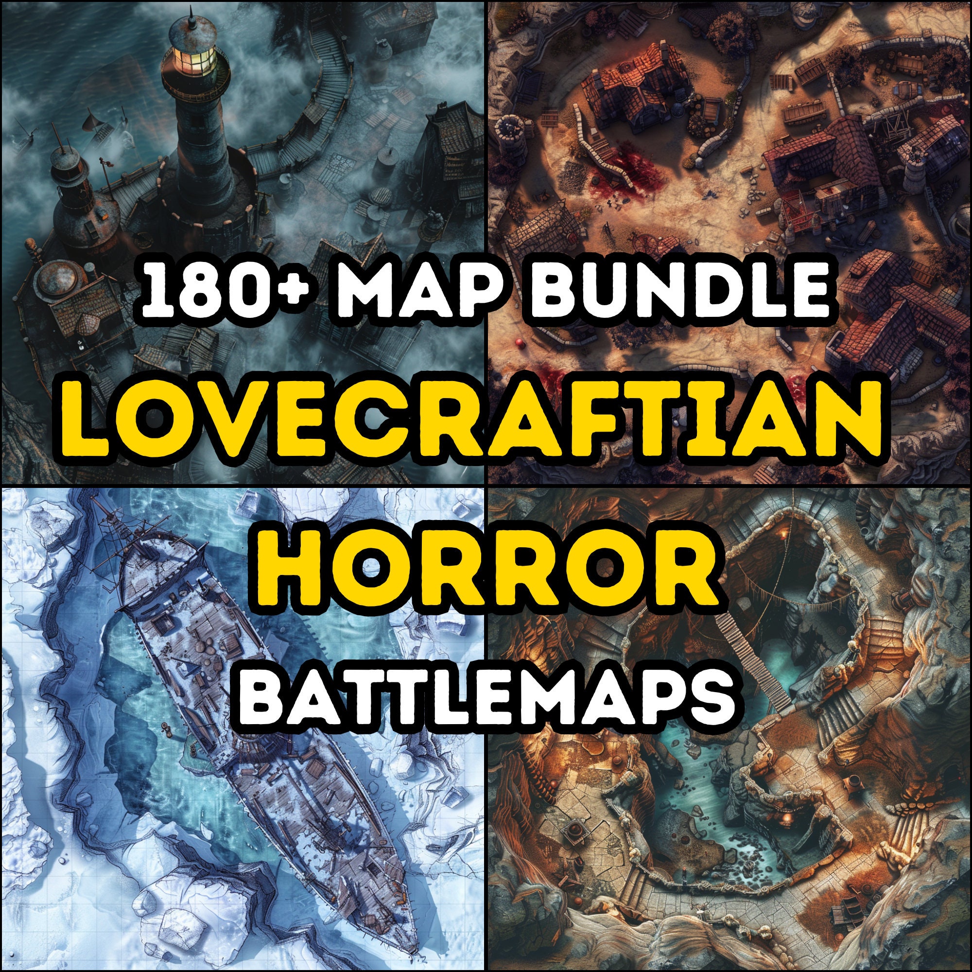 180+ Lovecraftian Horror RPG Maps Bundle, Dungeons and Dragons, Dnd ...