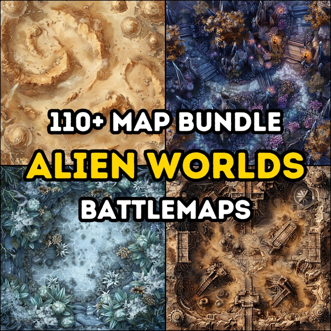 110+ Alien Planets Battle Maps Bundle, Dungeons and Dragons, RPG, Iso ...
