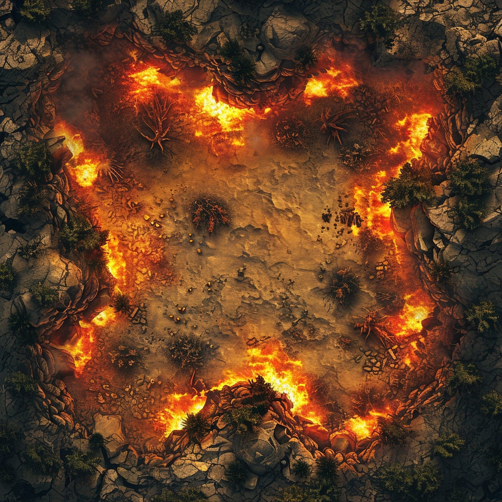 100+ Fire-themed RPG Maps Bundle, Dungeons and Dragons, RPG, Iso, High ...
