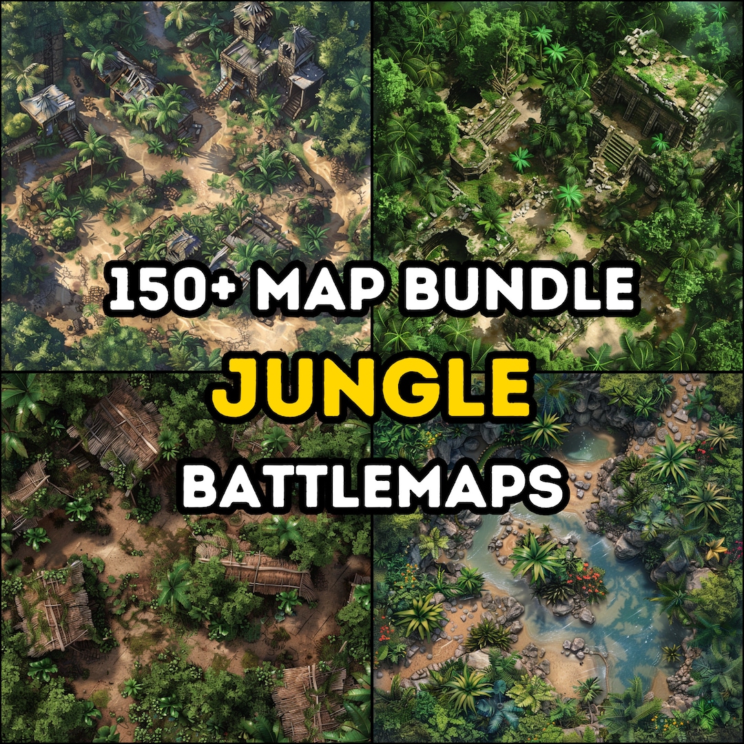 150+ Jungle Themed RPG Maps Bundle, Dungeons and Dragons, RPG, Iso, High Detail Bundle, Varied ...