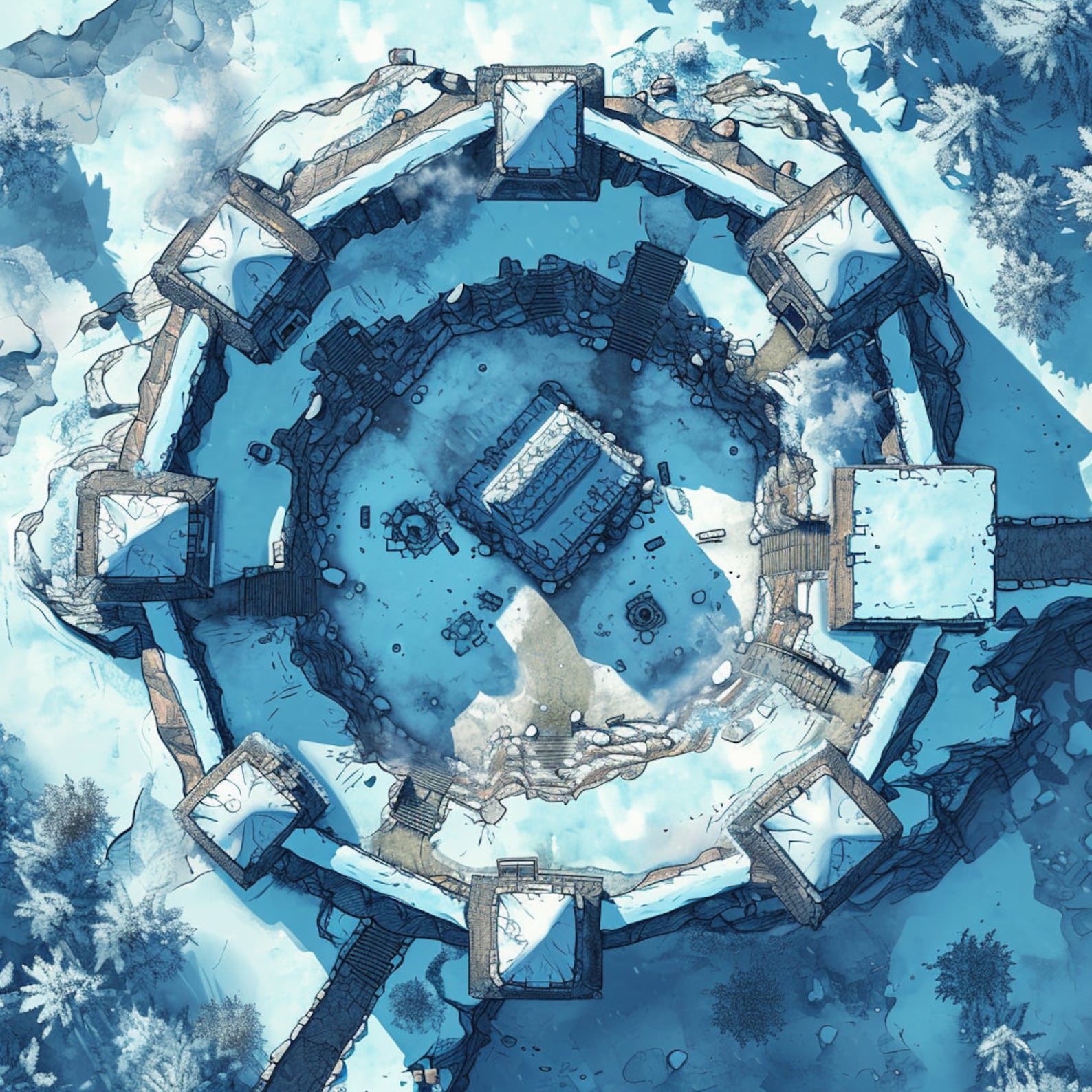 150+ Ice-themed RPG Maps Bundle, Dungeons and Dragons, RPG, Iso, High ...