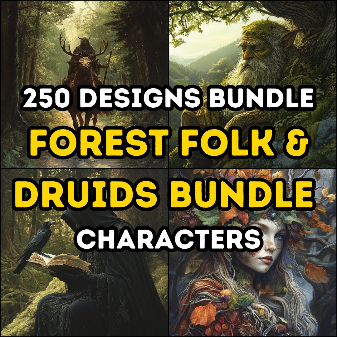 250+ Forest Folk & Druid Character Design Bundle Pack, Nature Spirits ...