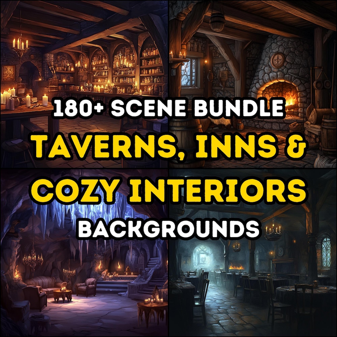180+ Taverns, Inns & Cozy Interiors RPG Scene Bundle, Dungeons and ...