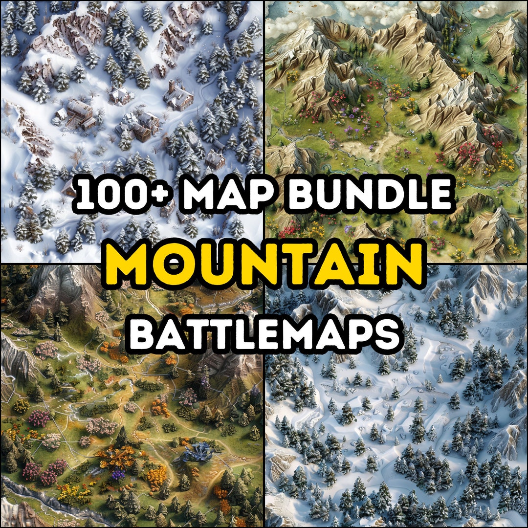 100+ Mountain Themed Maps Bundle, Dungeons and Dragons, RPG, Iso, High ...
