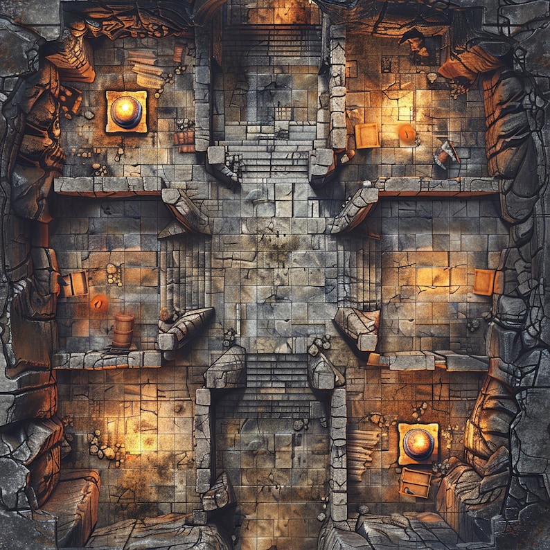 140+ Underground Dungeons RPG Battle Maps Bundle, Dungeons and Dragons ...
