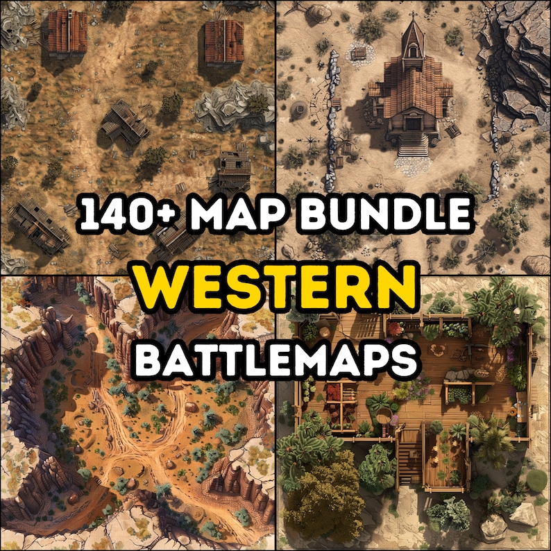140+ Western RPG Maps Bundle, Dungeons and Dragons, Role Playing, High ...
