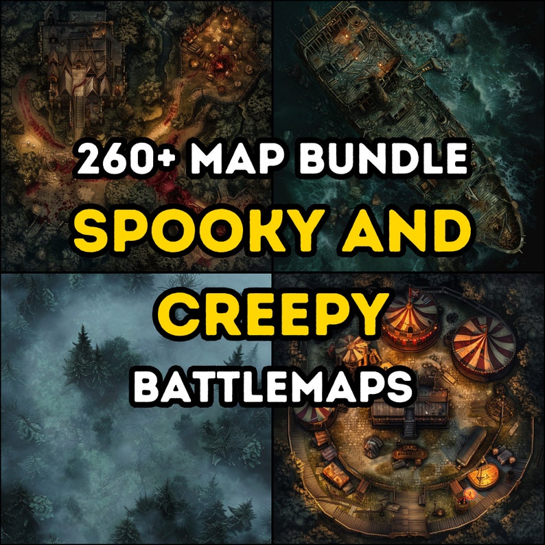 260+ Creepy and Spooky RPG Maps Bundle, Dungeons and Dragons ...