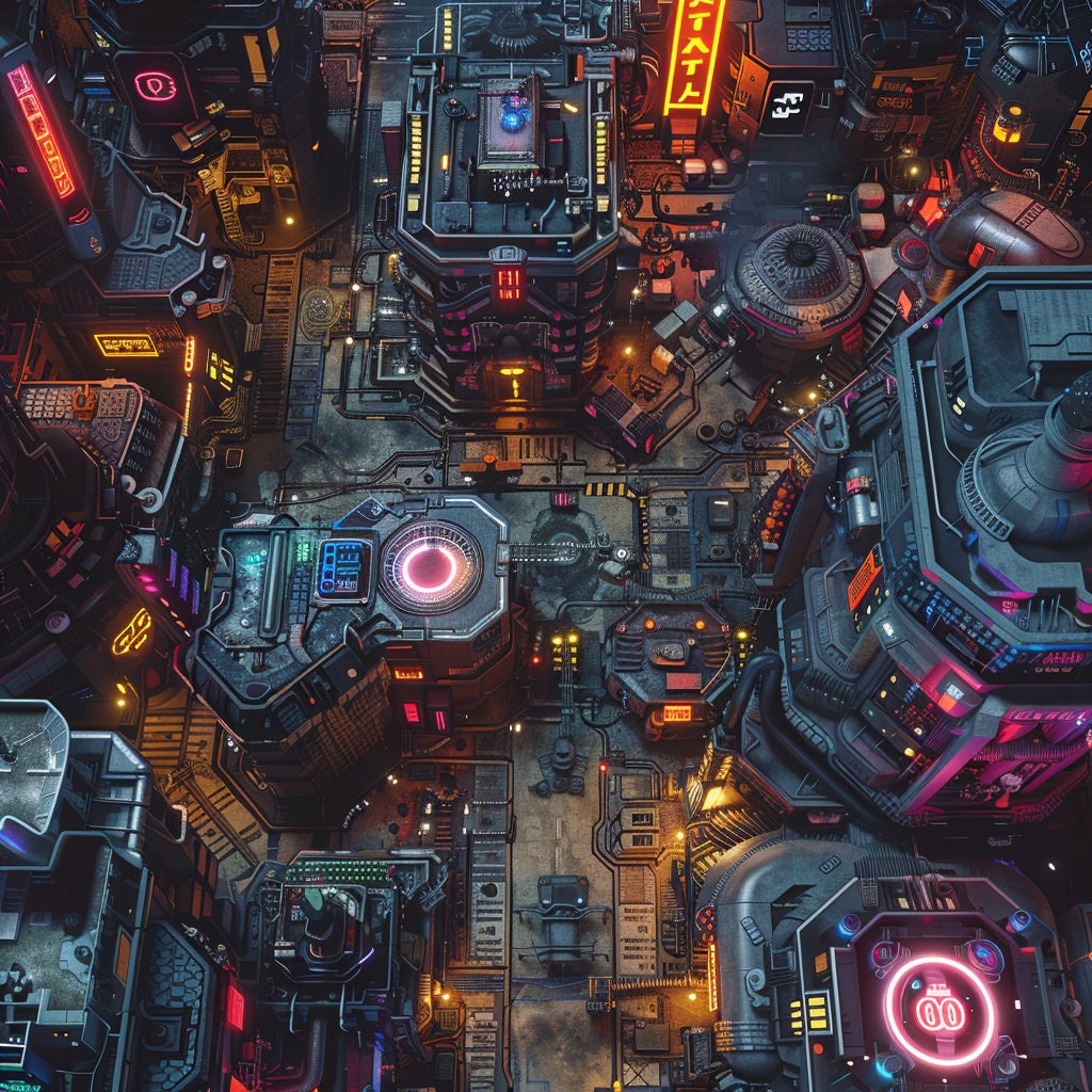 100 Future RPG Maps Bundle, Dungeons and Dragons, Cyberpunk, Iso, High ...