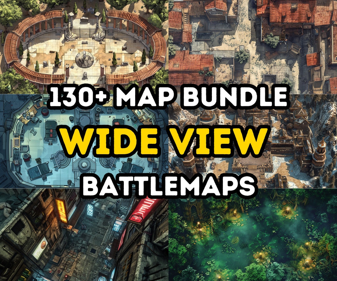 130+ Wide View Maps Bundle, Dungeons and Dragons, RPG, Iso, High Detail ...
