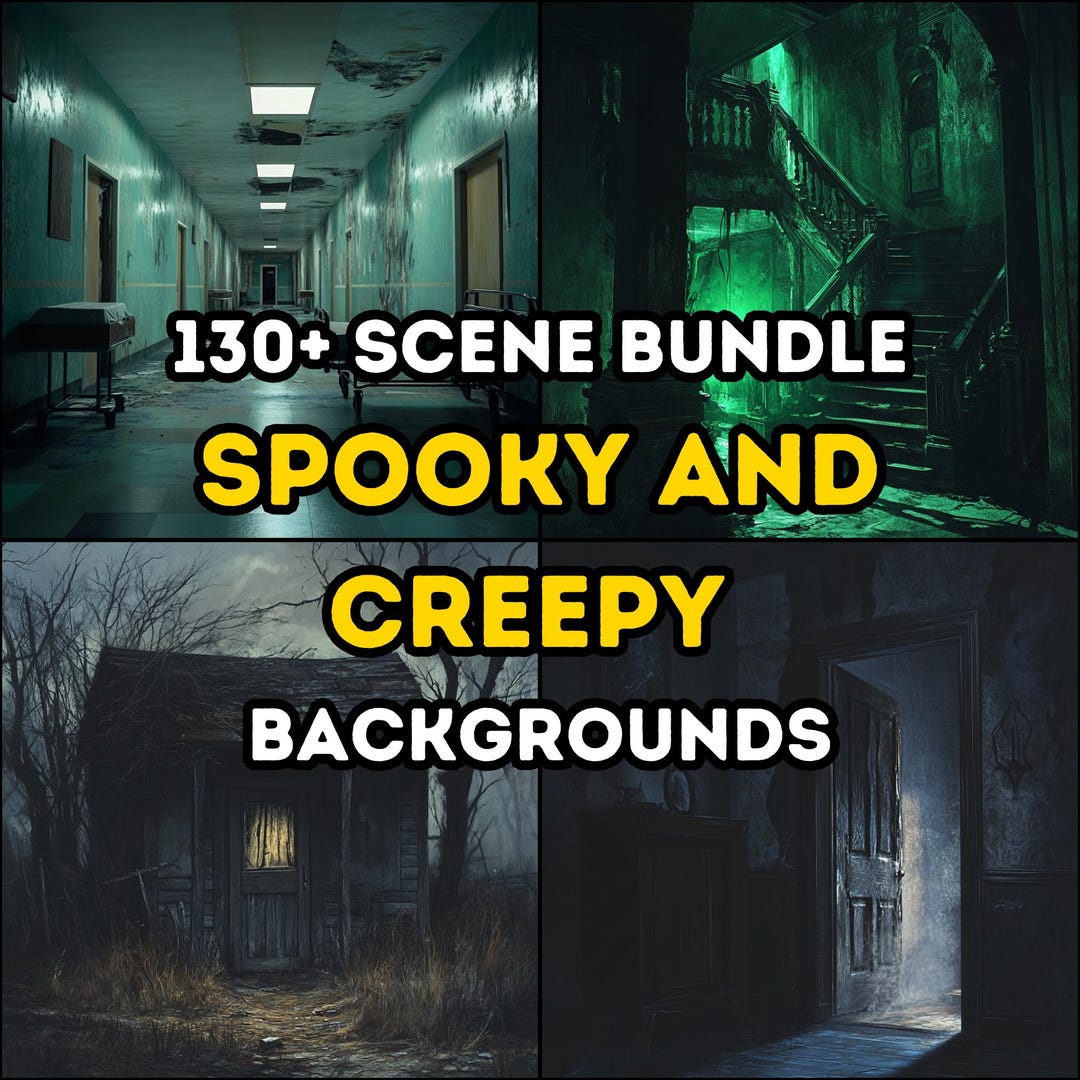 130+ Spooky & Creepy Background Scenes Bundle, Digital Art, Horror ...