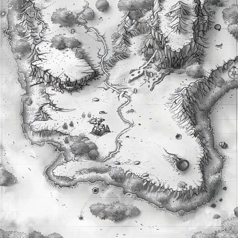 170 Monochrome Black and White Sketch Style RPG Battlemaps Bundle ...