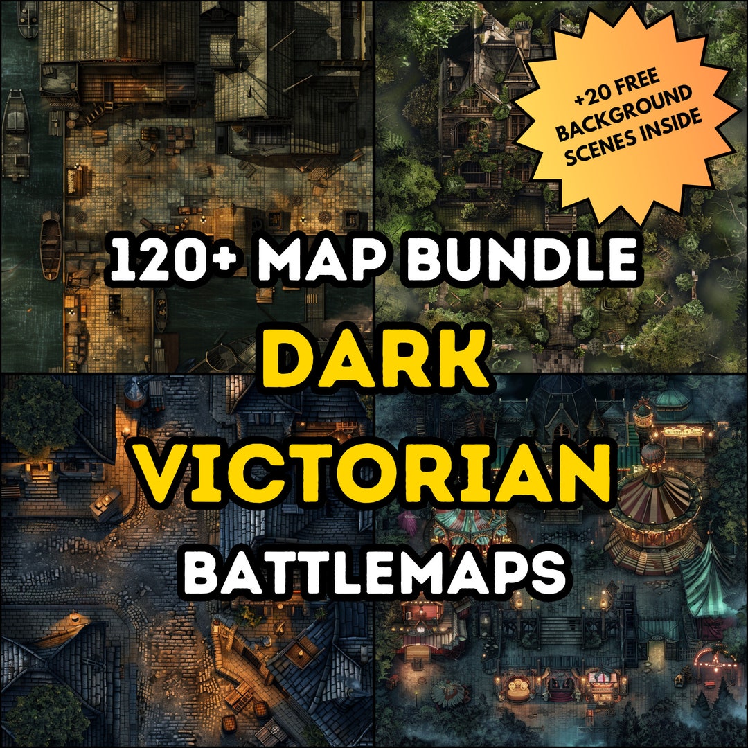 120+ Dark Victorian Battle Maps Bundle, Dungeons and Dragons, RPG, Iso ...