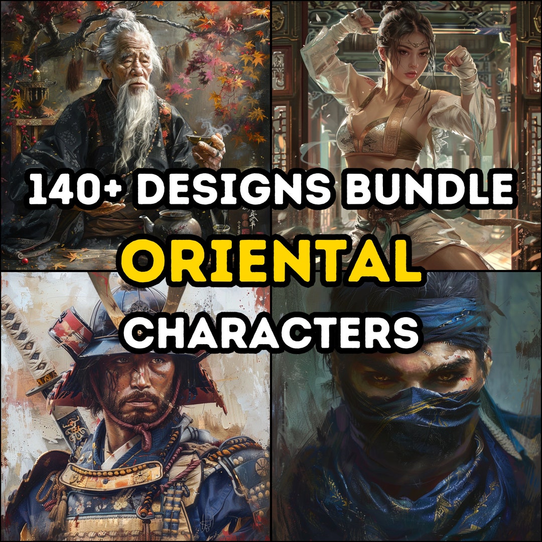 140+ Oriental Character Design Bundle Pack, Eastern Adventure, DND RPG ...