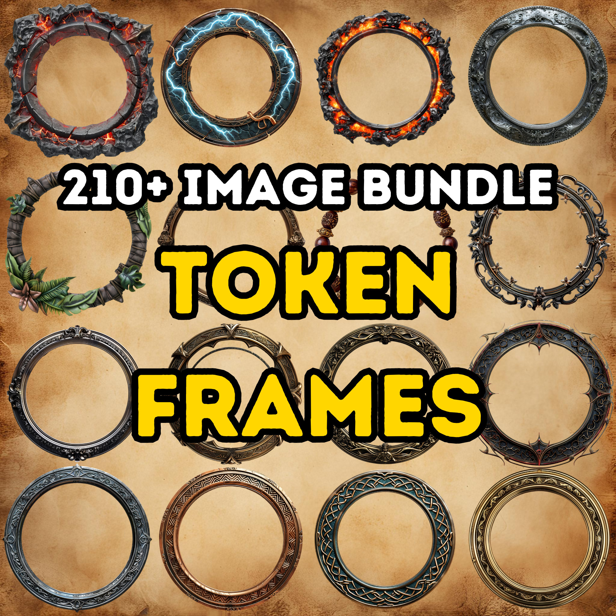 210+ Token Frames Collection, Dungeons and Dragons, RPG, Bundle, Varied ...