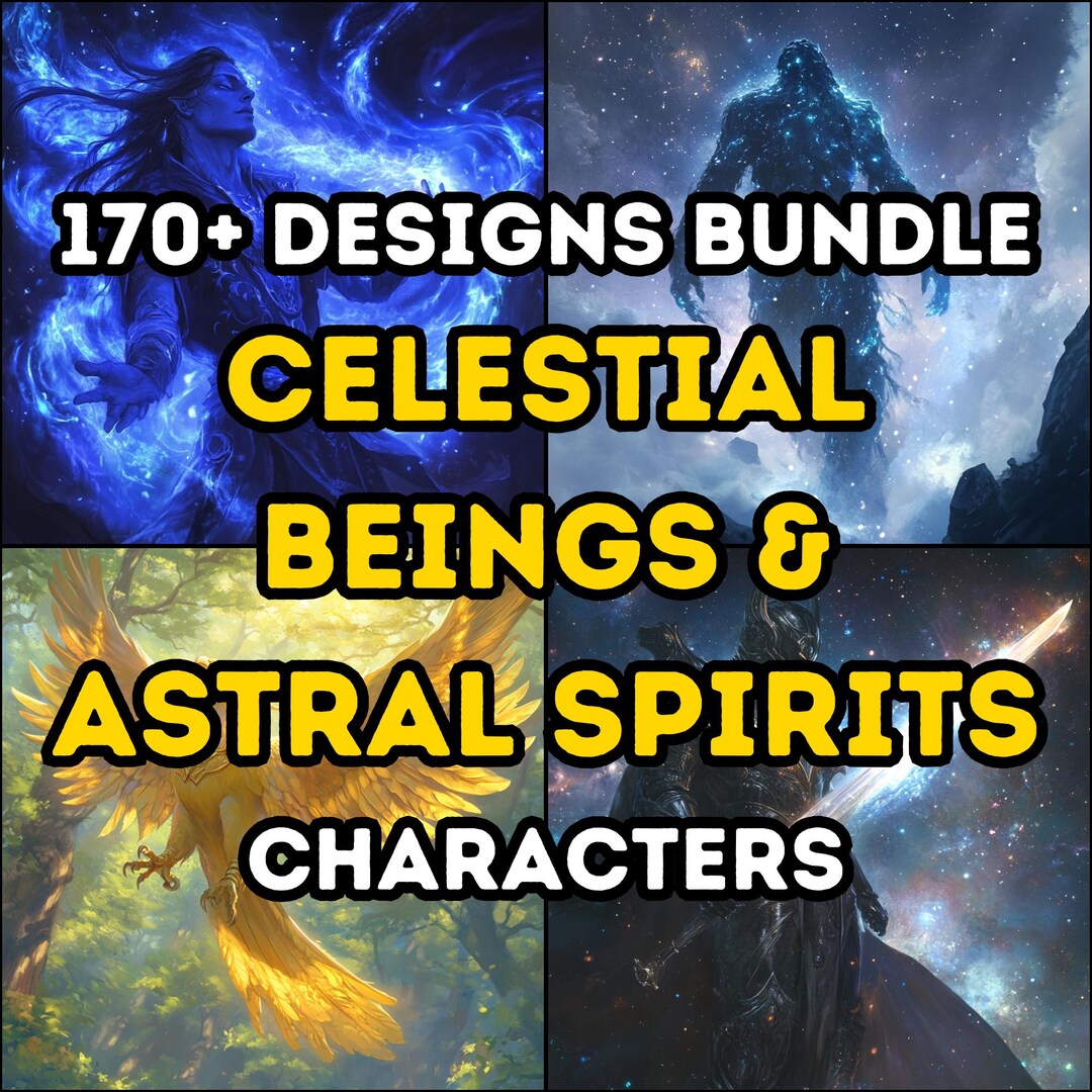 170+ Celestial Beings & Astral Spirit Character Design Bundle Pack ...