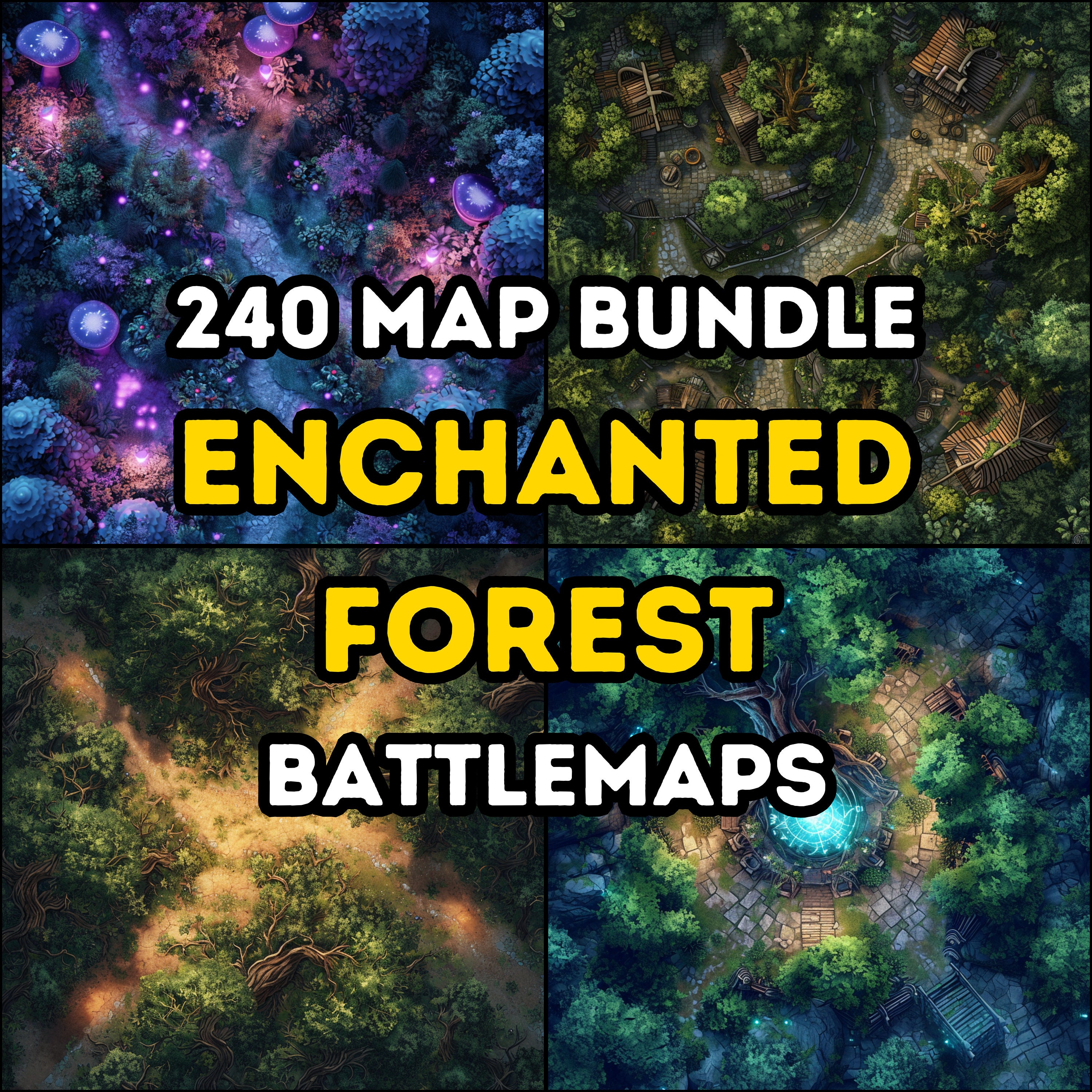 240+ Enchanted Forest RPG Battle Maps Bundle, Dungeons and Dragons, Iso ...
