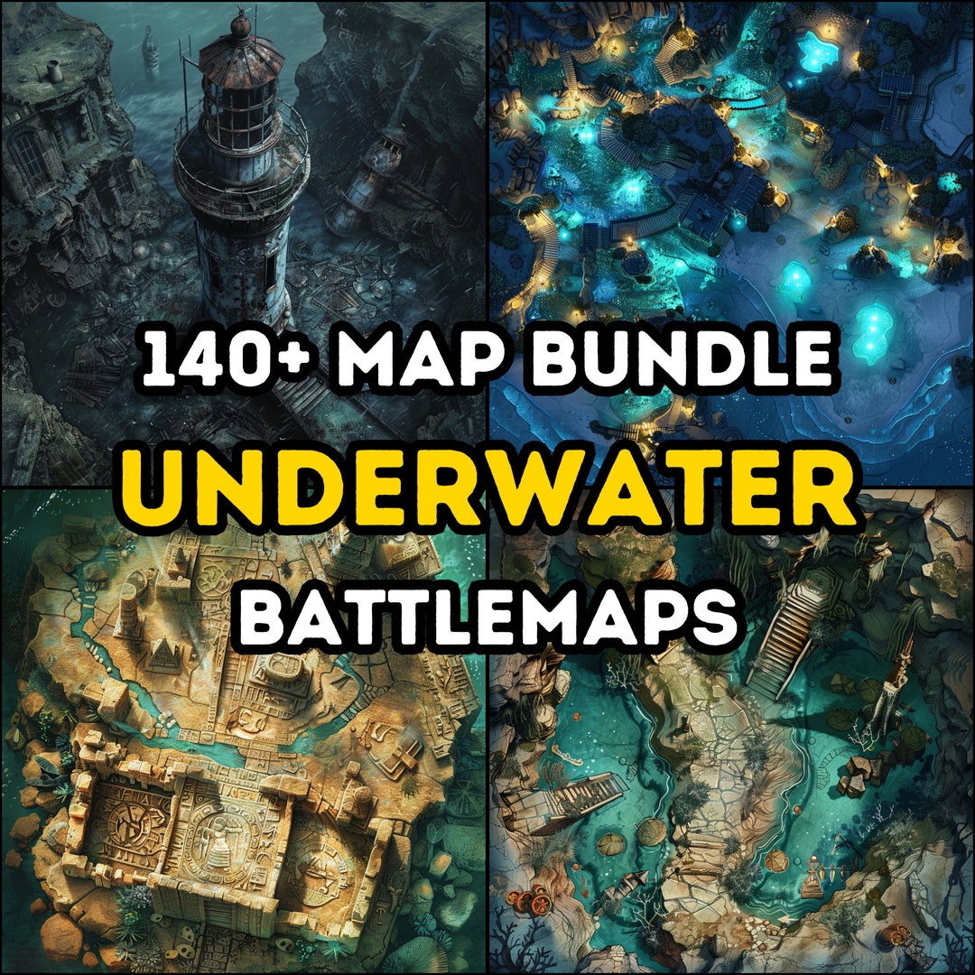 140+ Underwater and Water Themed RPG Maps Bundle, Dungeons and Dragons ...