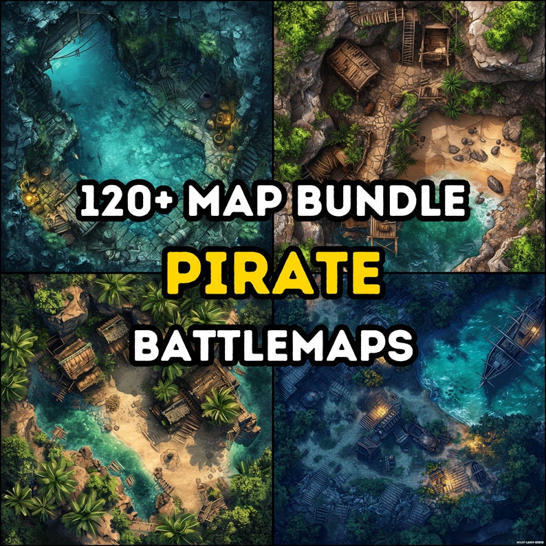 120 Pirate RPG Maps Bundle, Dungeons and Dragons, RPG, Iso, High Detail ...