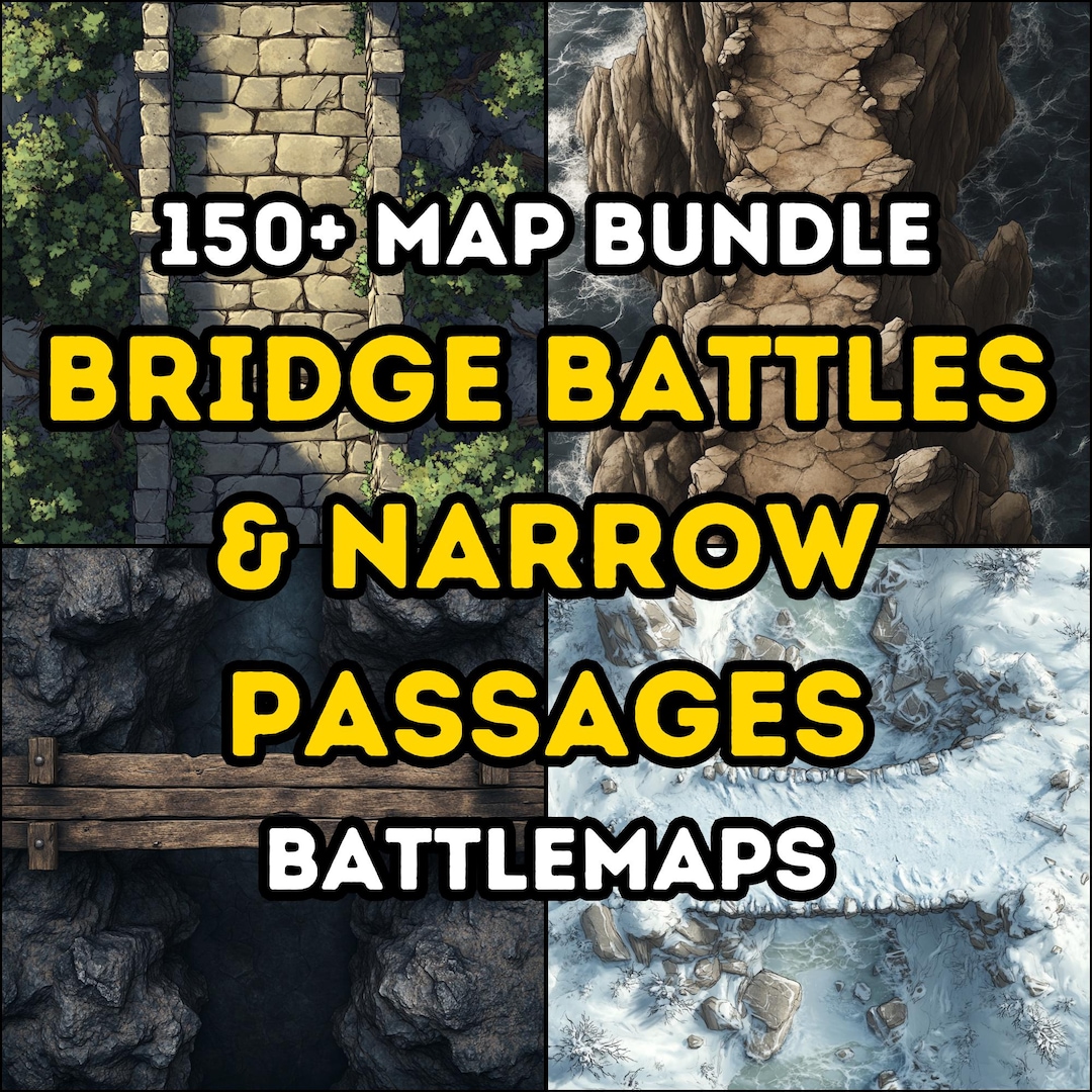 150+ Bridge Battles & Narrow Passages Battle Maps Bundle, Dungeons and ...