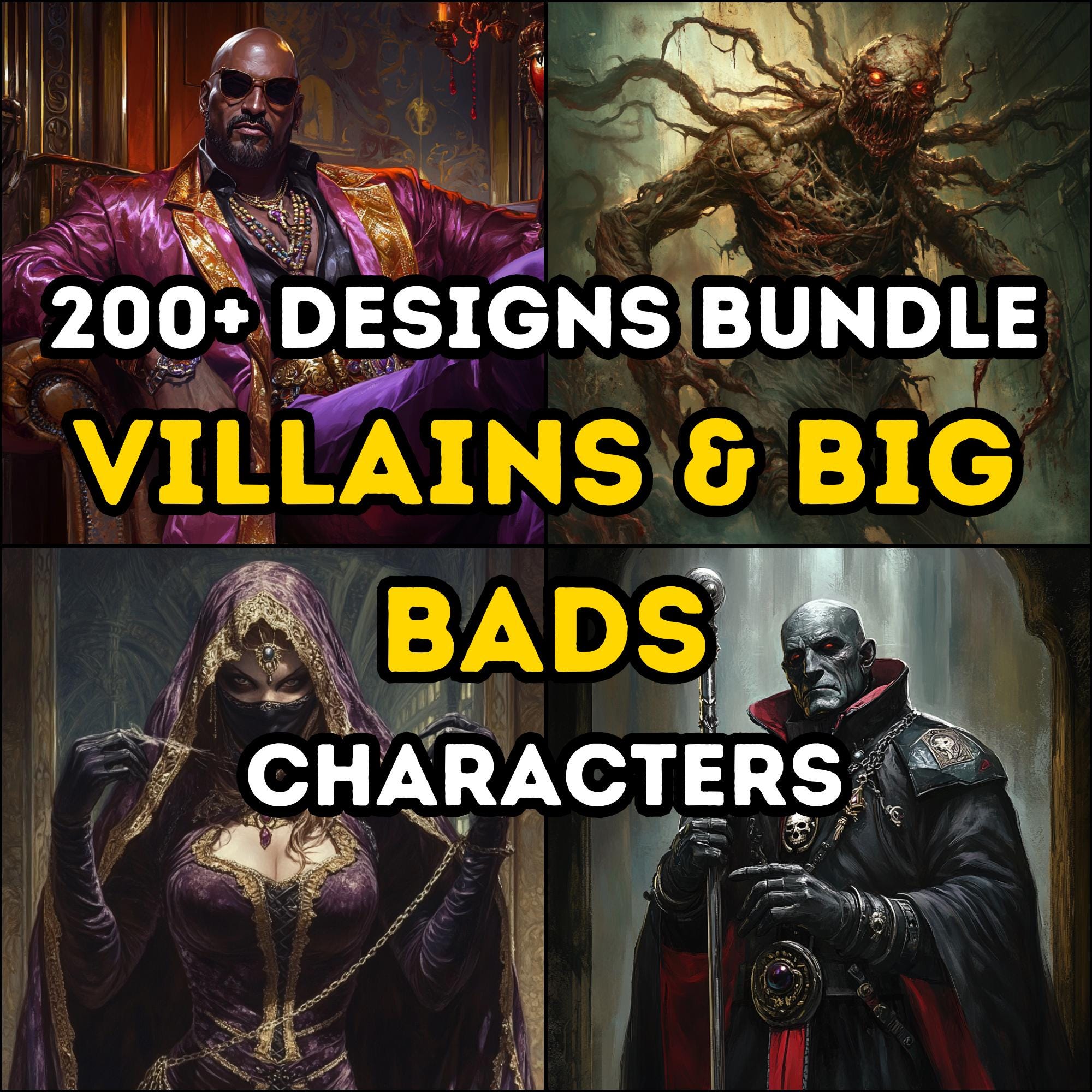 200+ Villains & Big Bads Character Design Bundle Pack, Fantasy ...