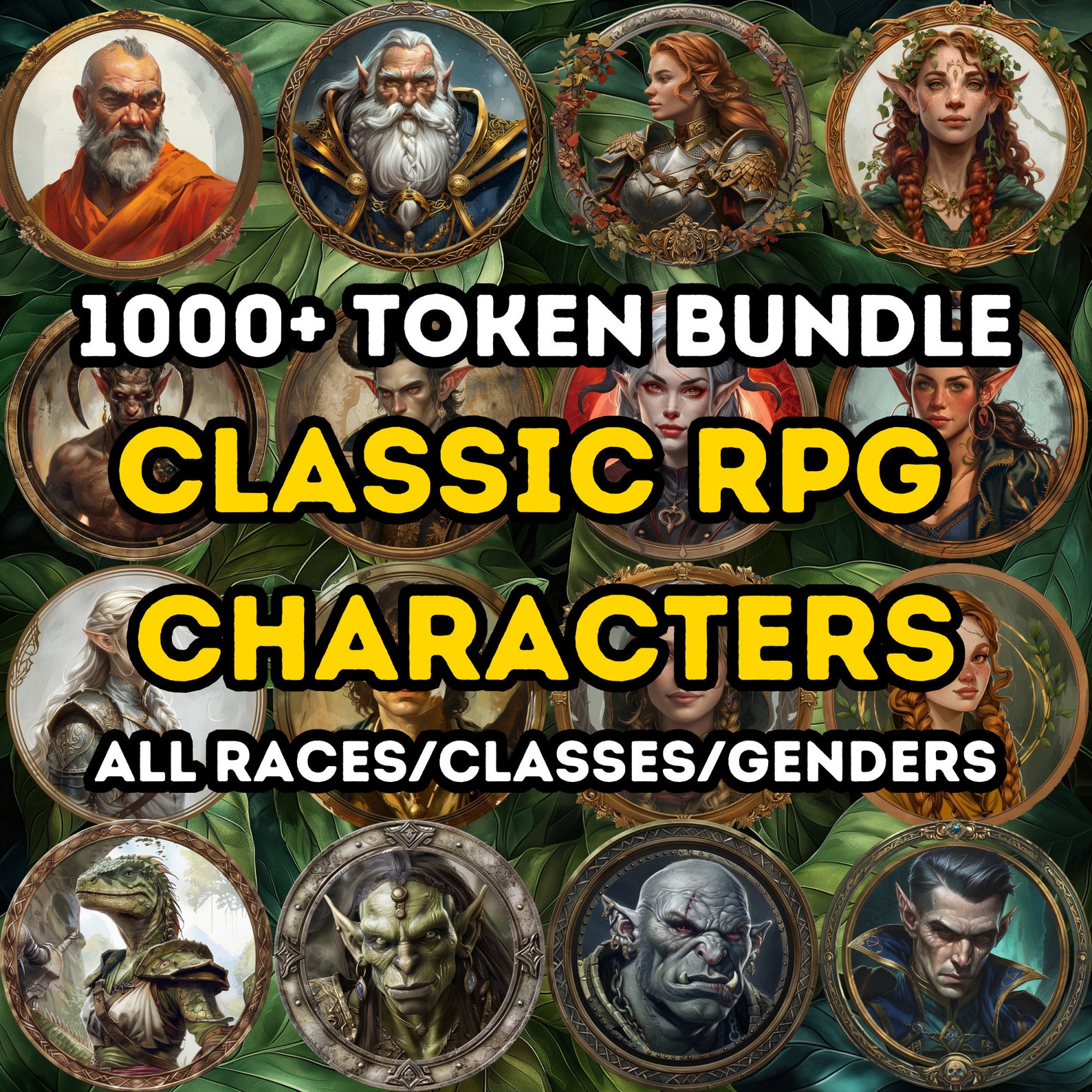 1000 Character Dnd Token Bundle Pack, All Race Class and Gender, DND ...