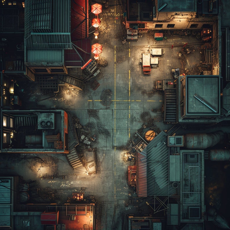 140 Cyberpunk City RPG Maps Bundle, Dungeons and Dragons, RPG, Iso ...