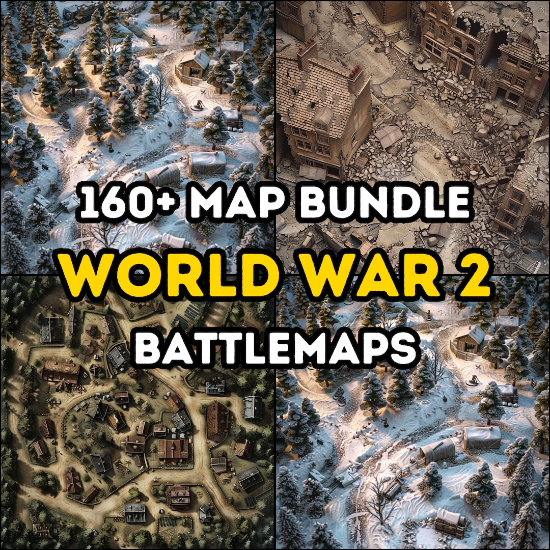 160+ World War 2 Maps Bundle, Dnd Battlemaps, Dungeons and Dragons ...