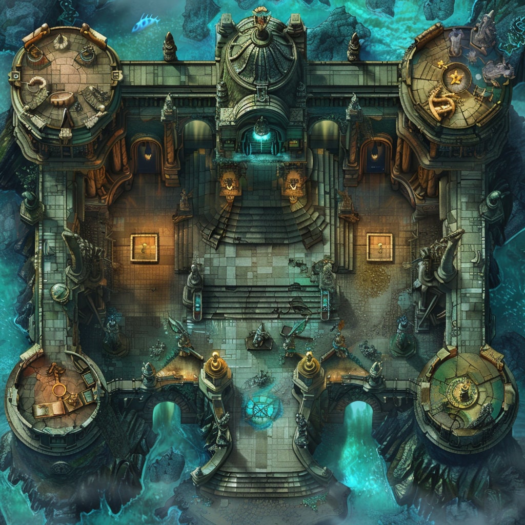 140+ Underwater and Water Themed RPG Maps Bundle, Dungeons and Dragons ...