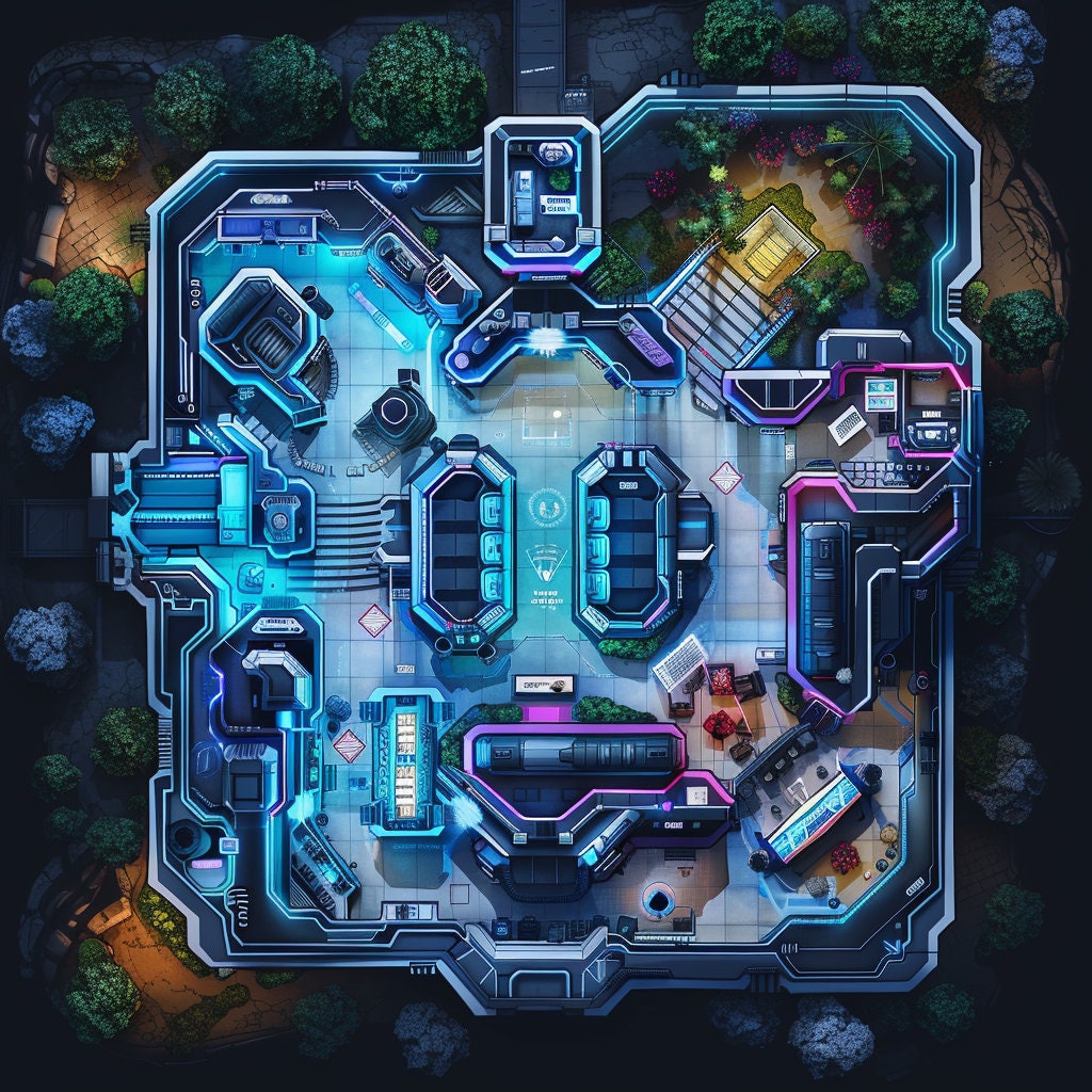 100 Future RPG Maps Bundle, Dungeons and Dragons, Cyberpunk, Iso, High ...