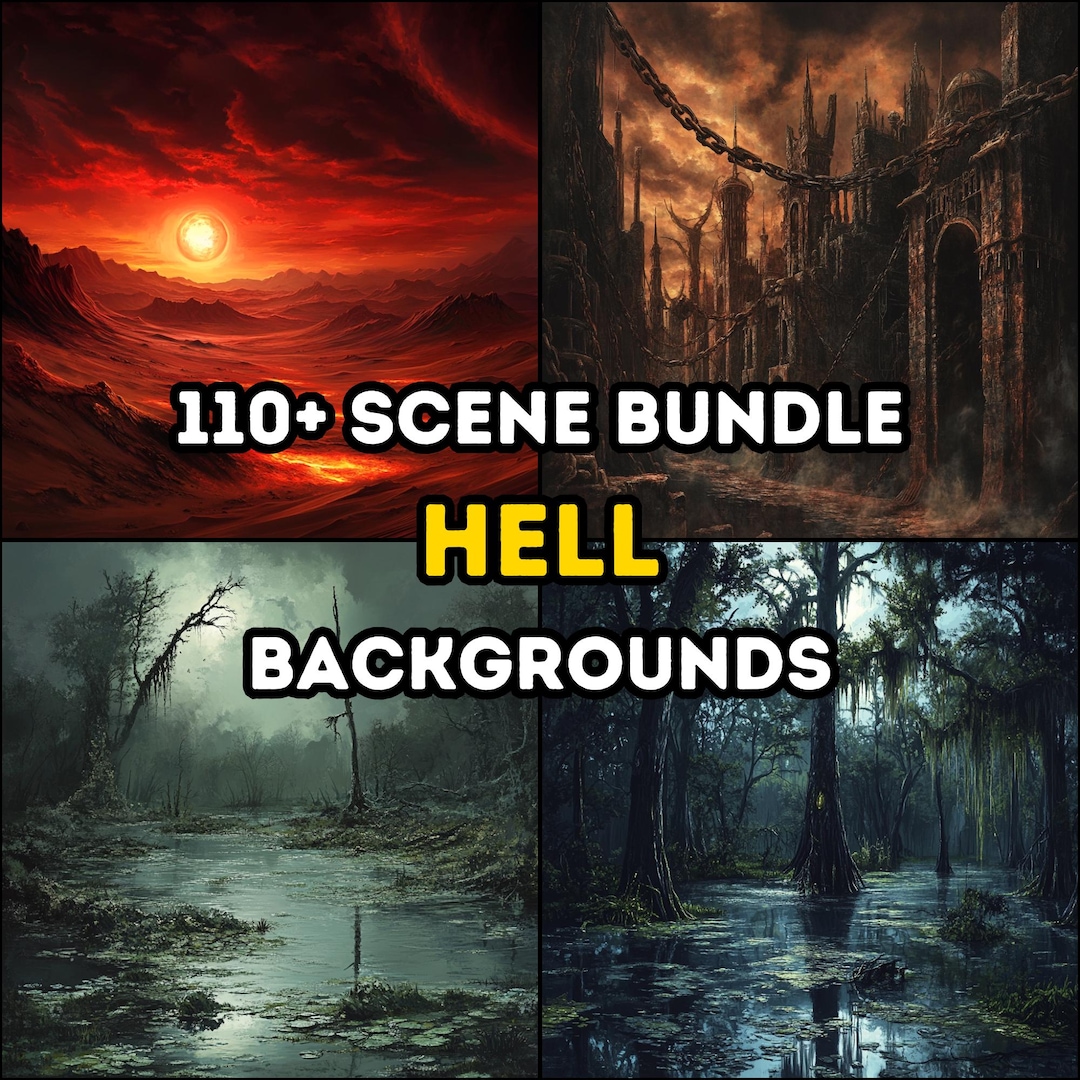 110+ Hell-themed Scene Background Bundle, RPG, Dungeons and Dragons, DM ...