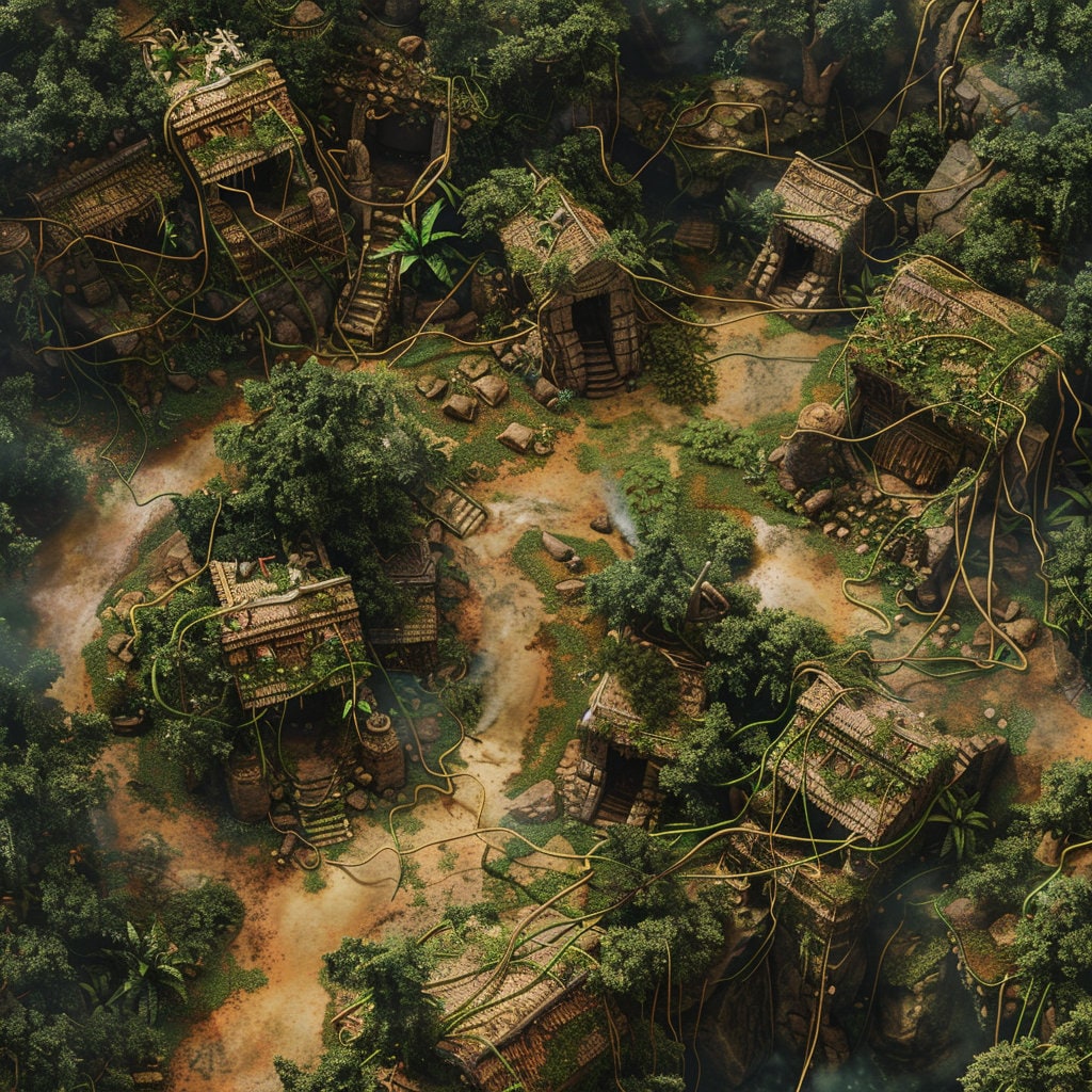 150 Jungle Themed RPG Maps Bundle, Dungeons and Dragons, RPG, Iso, High ...