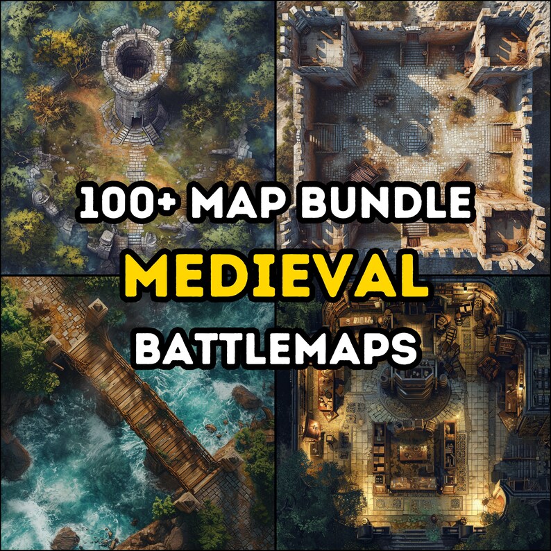 100+ Medieval RPG Maps Bundle, Dungeons and Dragons, RPG, Iso, High ...