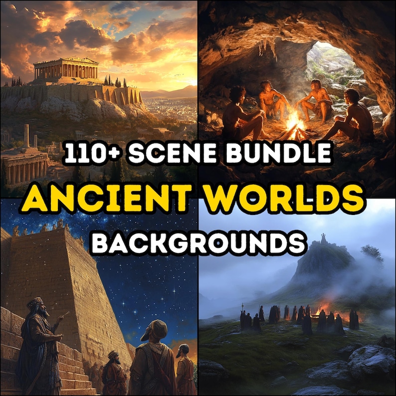 110+ Ancient World Backgrounds & Scenes Bundle, Digital Art, Historical ...