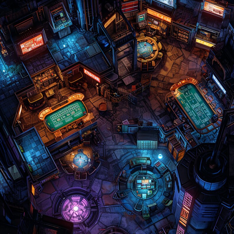 140 Cyberpunk City RPG Maps Bundle, Dungeons and Dragons, RPG, Iso ...