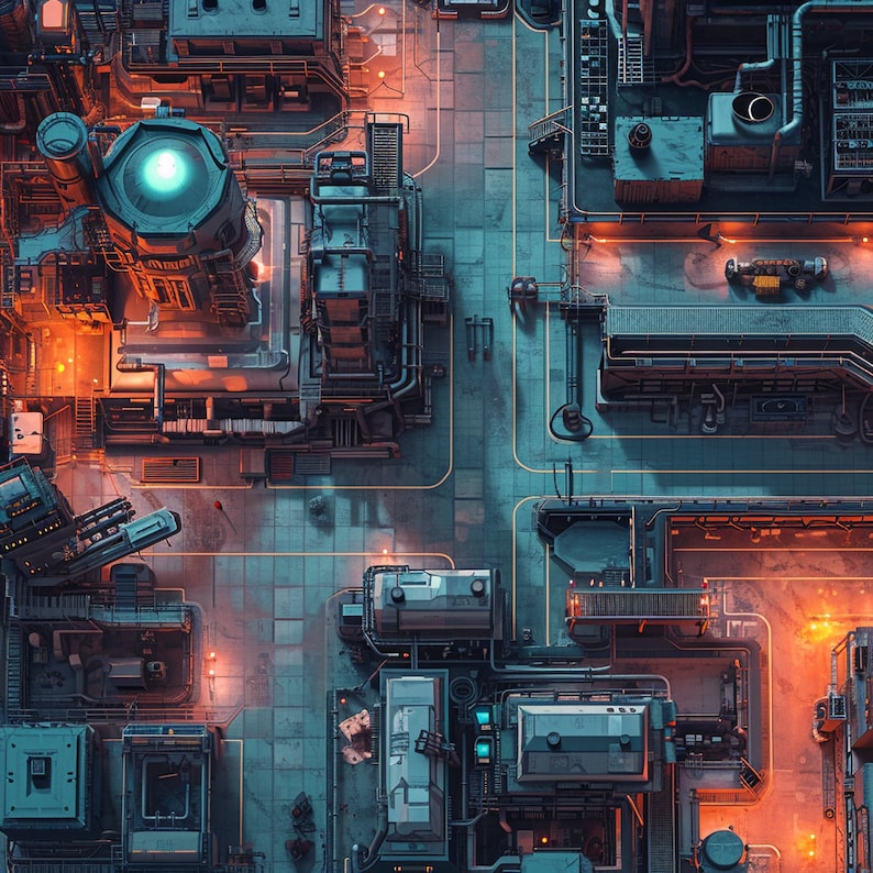 140 Cyberpunk City RPG Maps Bundle, Dungeons and Dragons, RPG, Iso ...