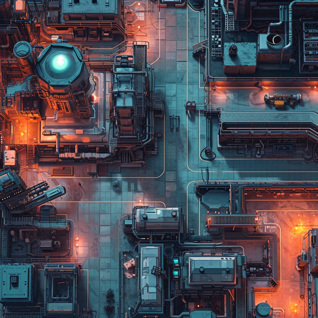 140 Cyberpunk City RPG Maps Bundle, Dungeons and Dragons, RPG, Iso ...
