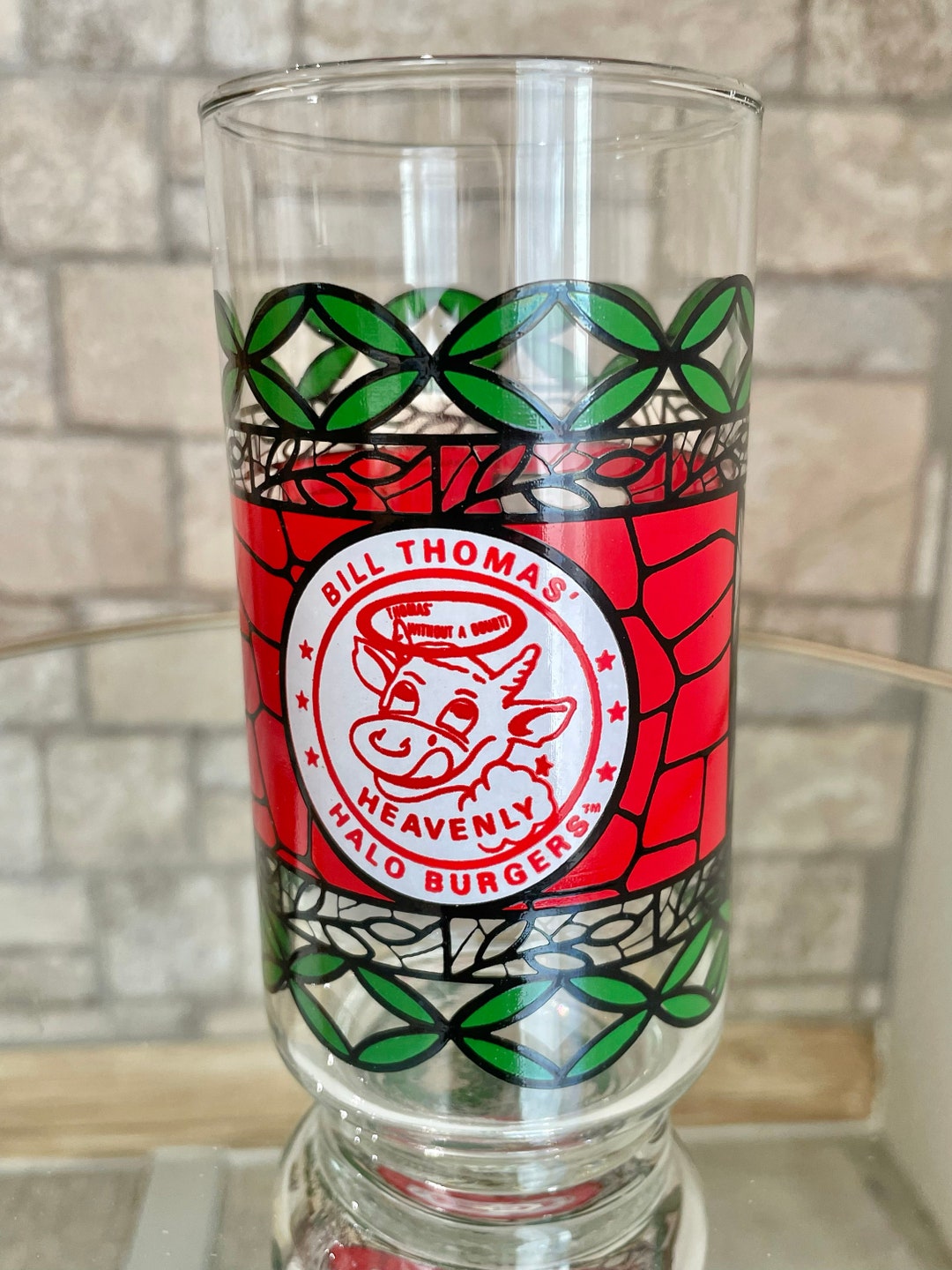 Coca Cola Bill Thomas Heavenly Halo Burgers Glasses 5.75 Tiffany Style ...