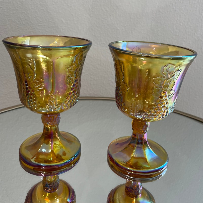 Amber Carnival Glass - Etsy