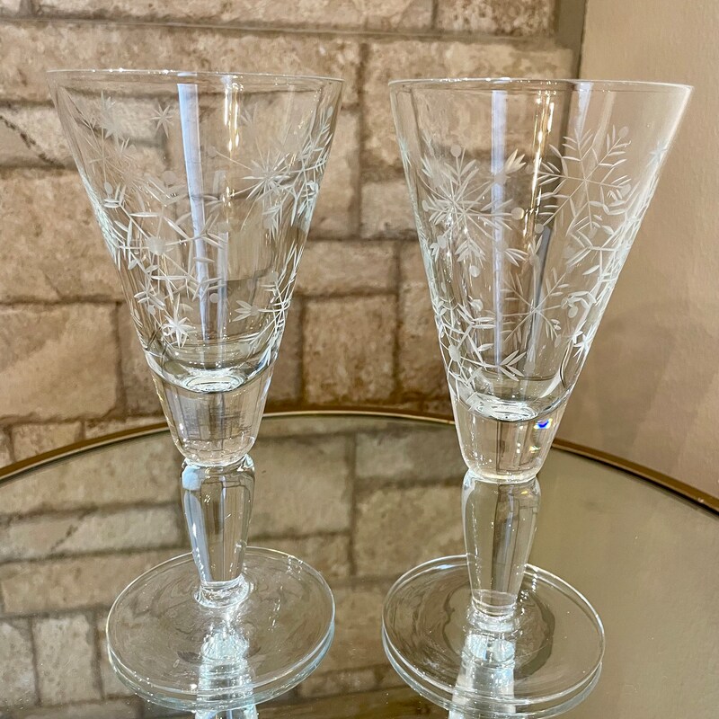 Snowflake Glassware - Etsy