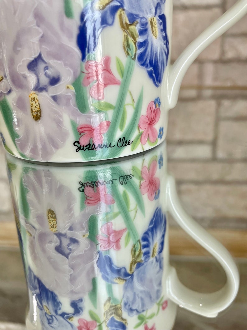 Lenox 1995 Suzanne Clee Iris Flower Blossom 3.5 Fine Porcelain Gold ...