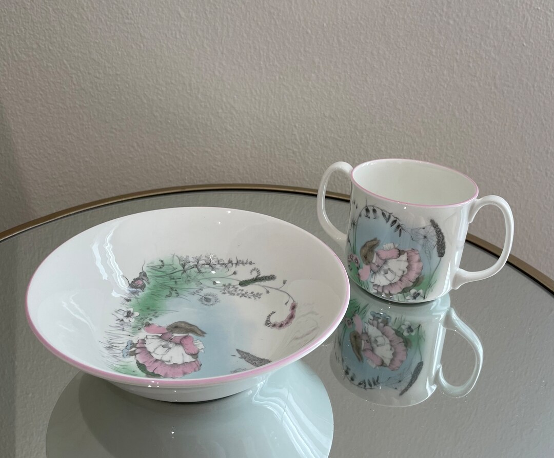 Elizabethan Mrs. Rabbit Vintage Matching Cup & Bowl Childs Set - Etsy
