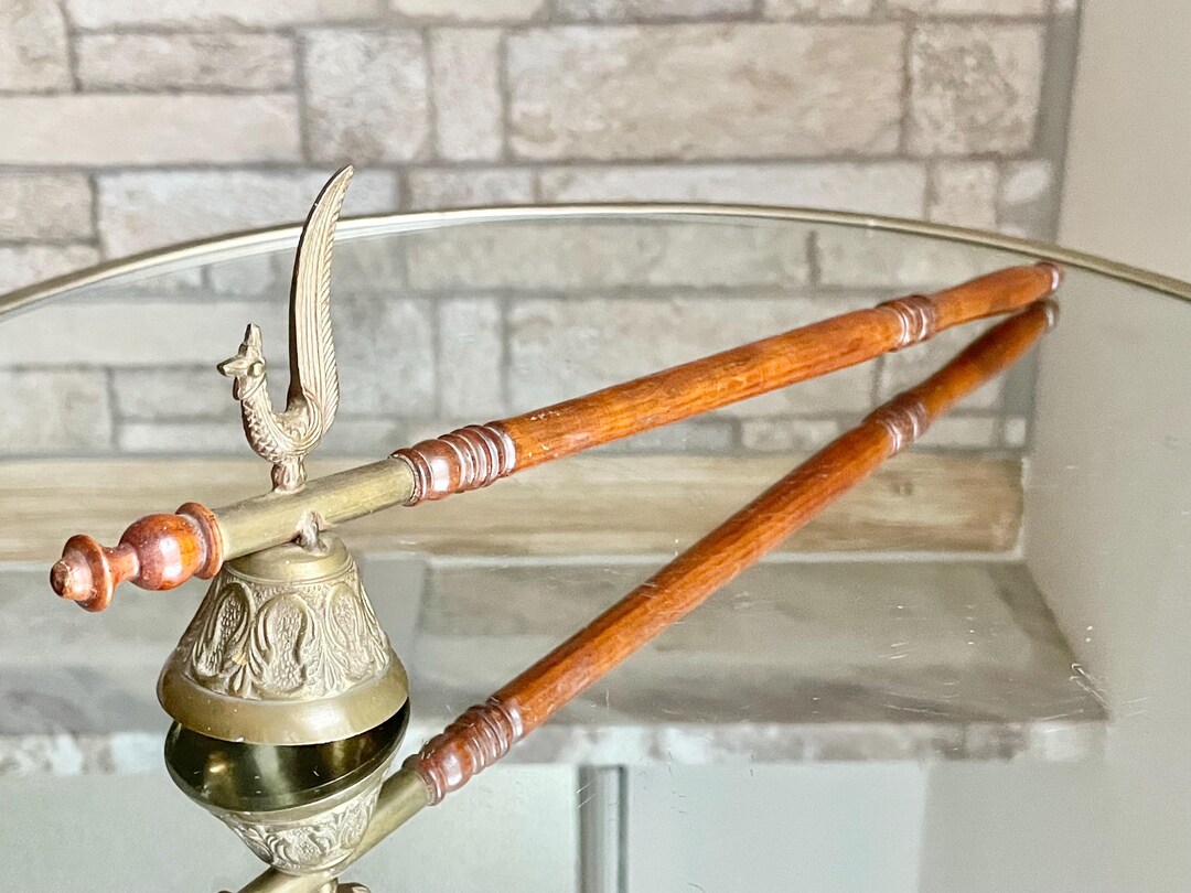 Vintage Ornamental Brass Road Runner Fireplace Candle Snuffer 13.75 ...